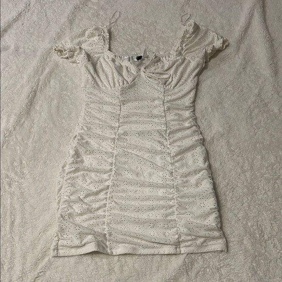 H&M | Dresses | Hm Cream Eyelet Mini Dress | Poshmark
